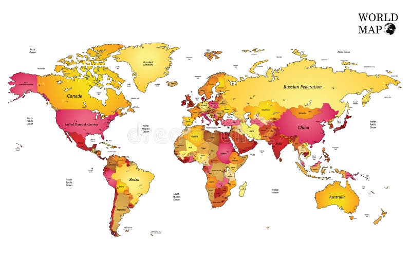 Wereldkaart Afrika stock illustratie. Illustration of idee - 66541712