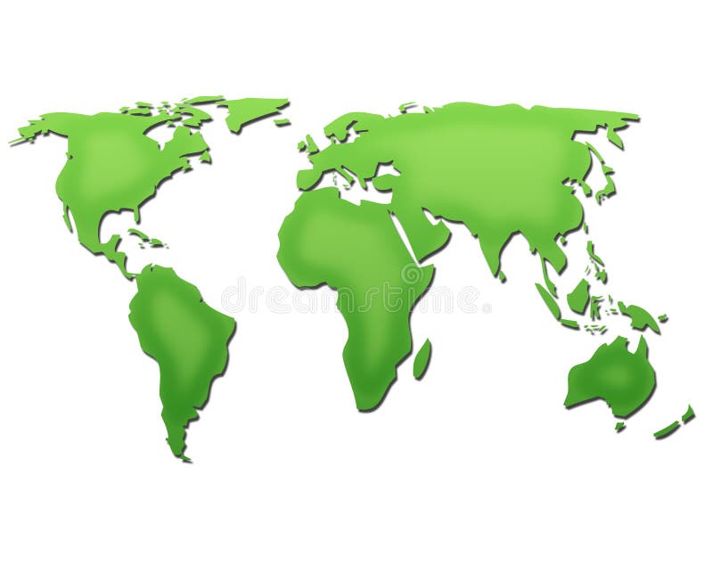 De Kaart Van De Wereld in Groen Stock Illustratie - Illustration of ...