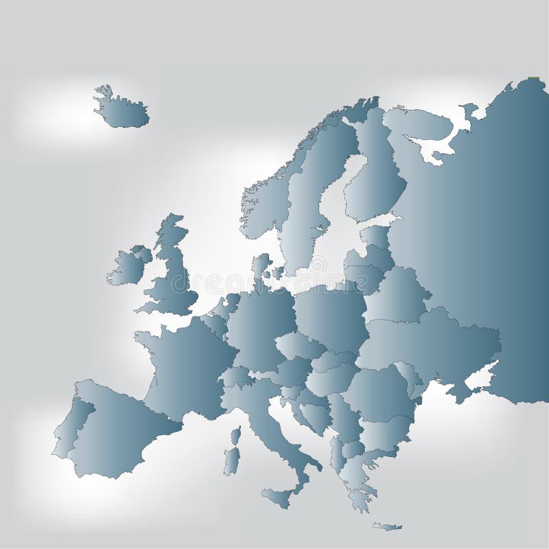 De kaart van Europa vector illustratie. Illustration of afdeling - 17235178