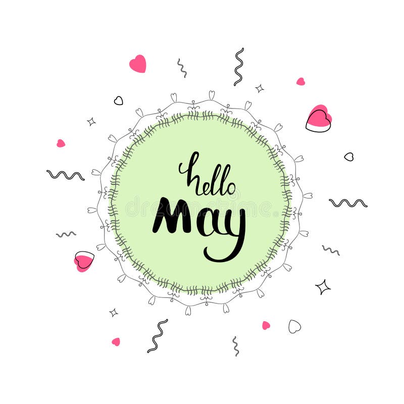 De Kaart Van Hello Mei Vector Illustratie Vector Illustratie ...