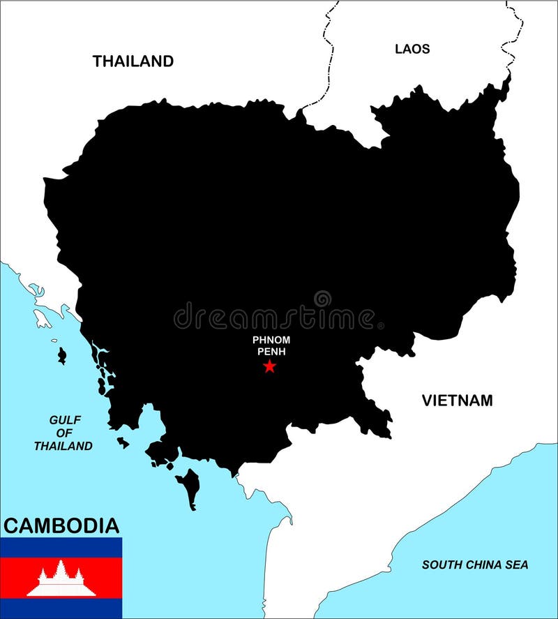 De Politieke Kaart Van Kambodja Vector Illustratie - Illustration of ...