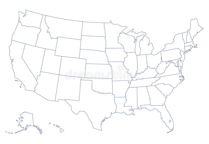 De Kaart Van De Verenigde Staten Van Amerika Stock Illustratie ...