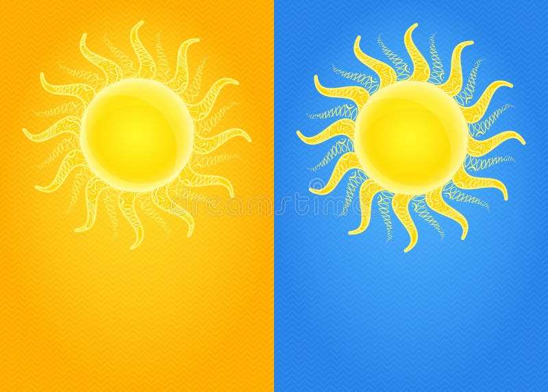 De Kaarten Van Invintation Met Gele Zon Vector Illustratie ...