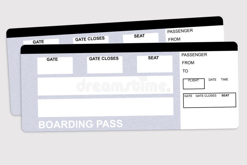 Twee blanco vliegtickets stock foto. Image of zetel, kaartje - 18294286
