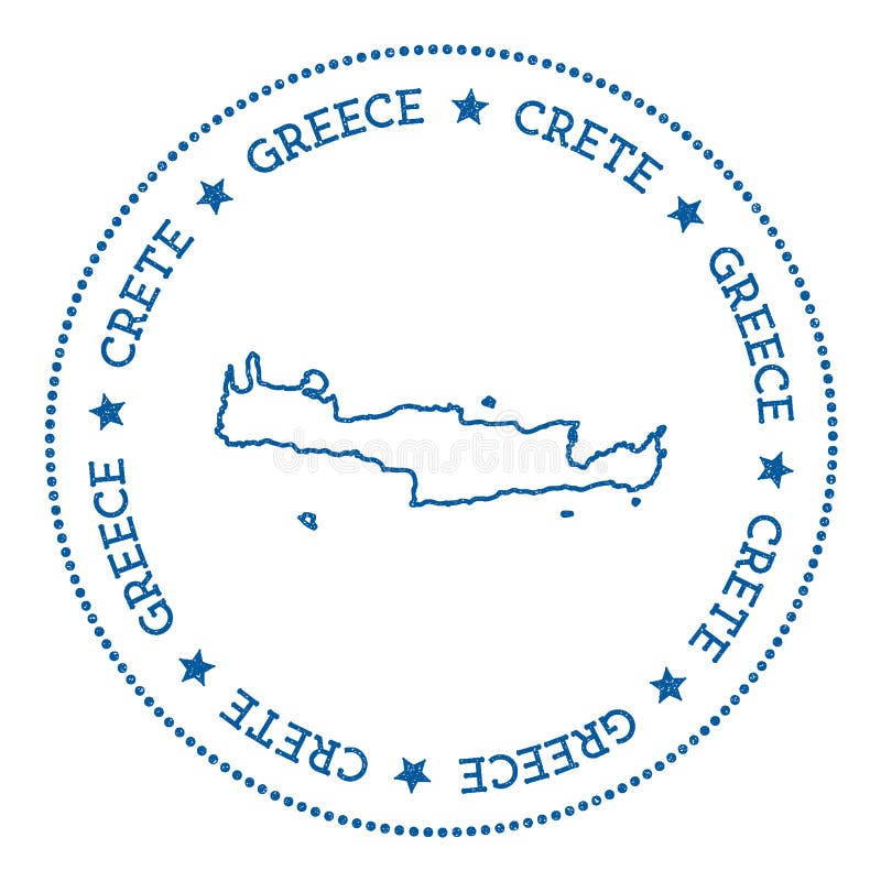 De kaartsticker van Kreta vector illustratie. Illustration of republiek ...