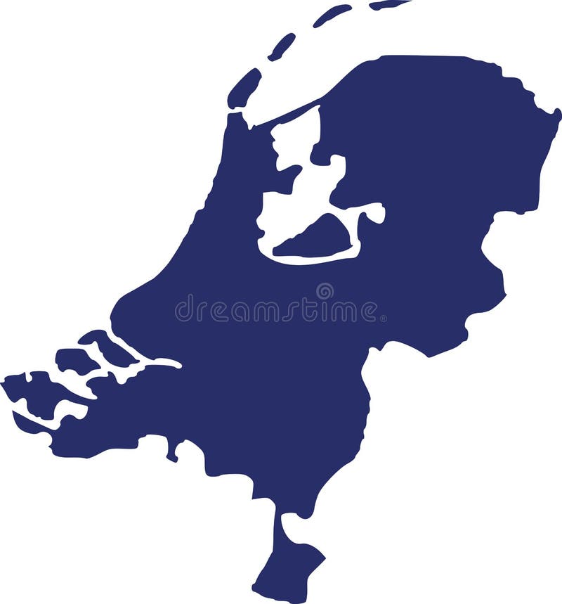 De Kaartvector Van Nederland Vector Illustratie - Illustration of ...
