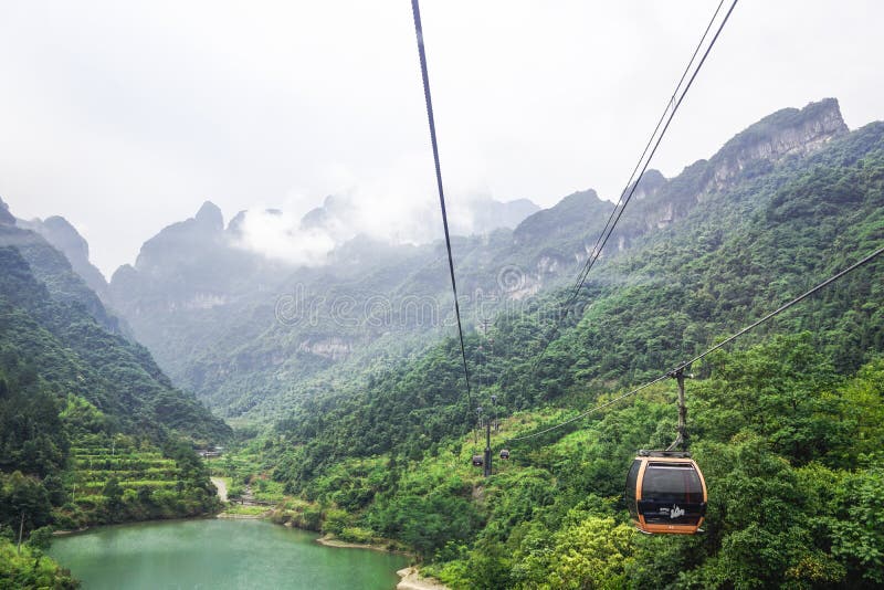 Tianzishan Cable Car Sky Pass Entrance Building with Beauful Nature in ...