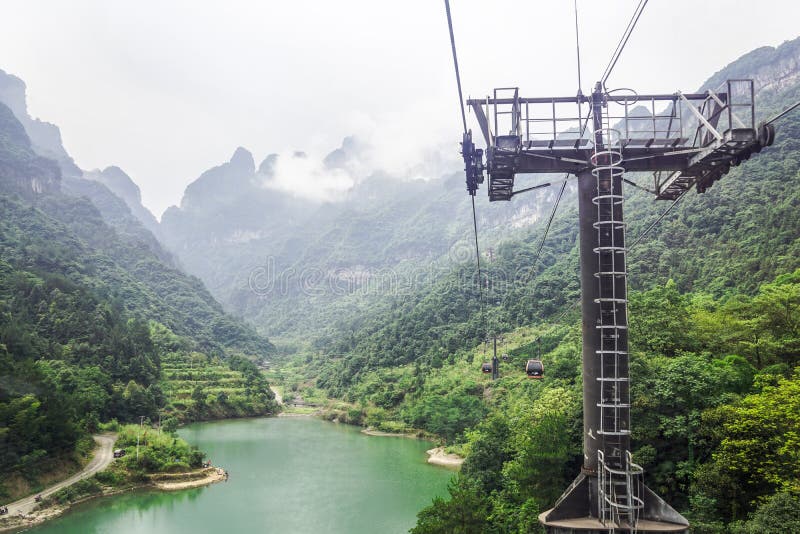 Tianzishan Cable Car Sky Pass Entrance Building with Beauful Nature in ...