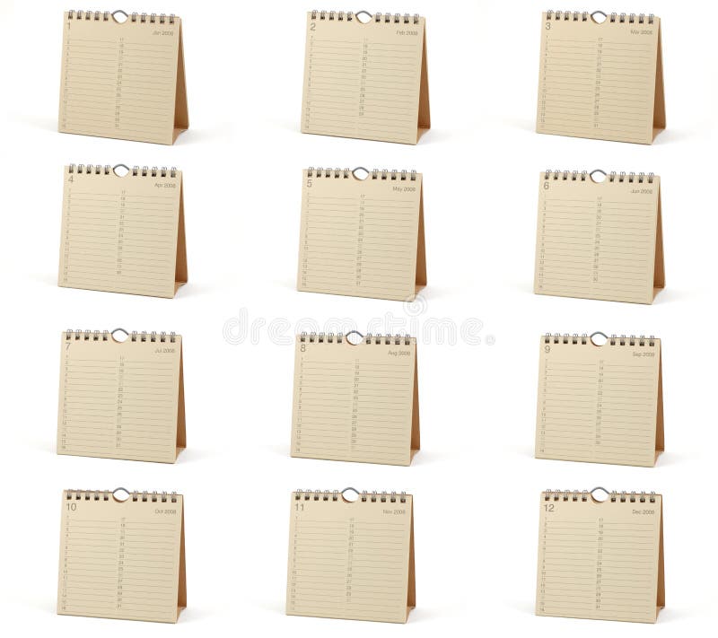 De Kalender 2008 Van De Desktop Stock Illustratie - Illustration of ...