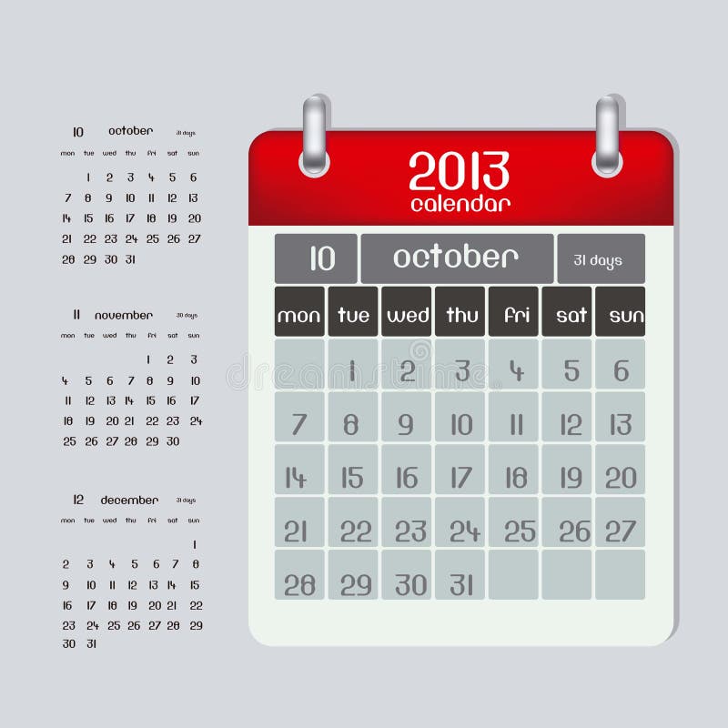 De kalender van 2013 stock illustratie. Illustration of datering - 26170663