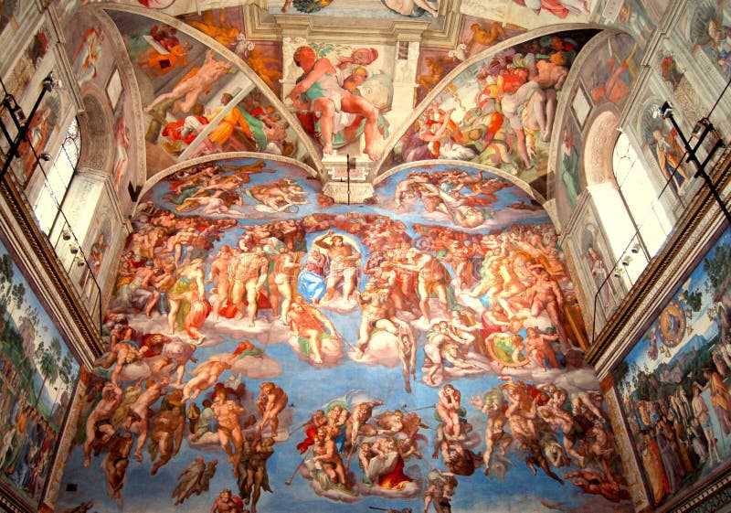 Sistine Chapel Tekening Van De Michelangelos Meesterstuk Vaticaanstad ...