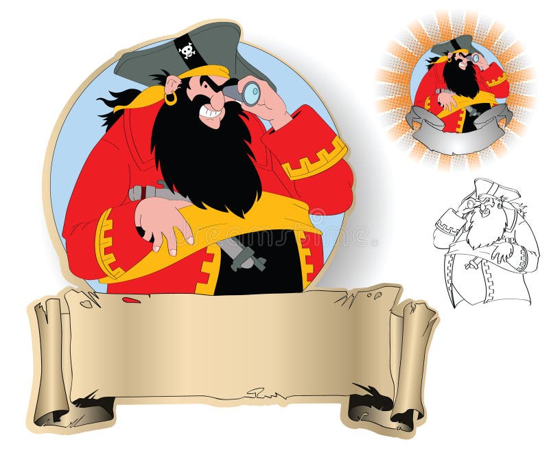 De kapitein van piraten vector illustratie. Illustration of gebaard ...