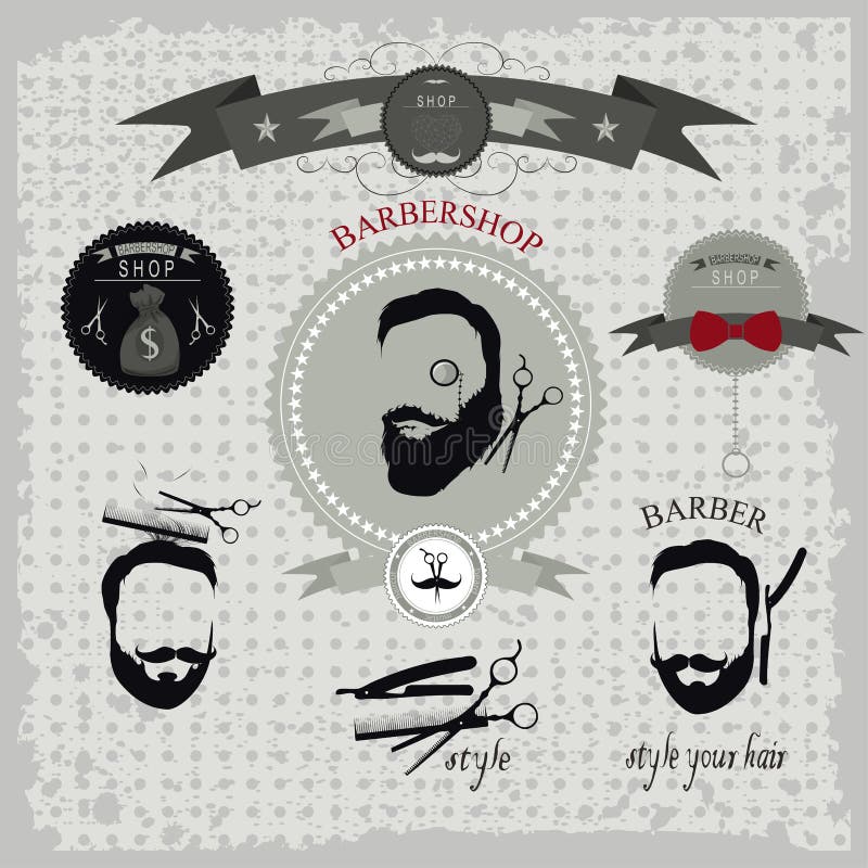 Hipster kapper voor mannen vector illustratie. Illustration of kapper ...