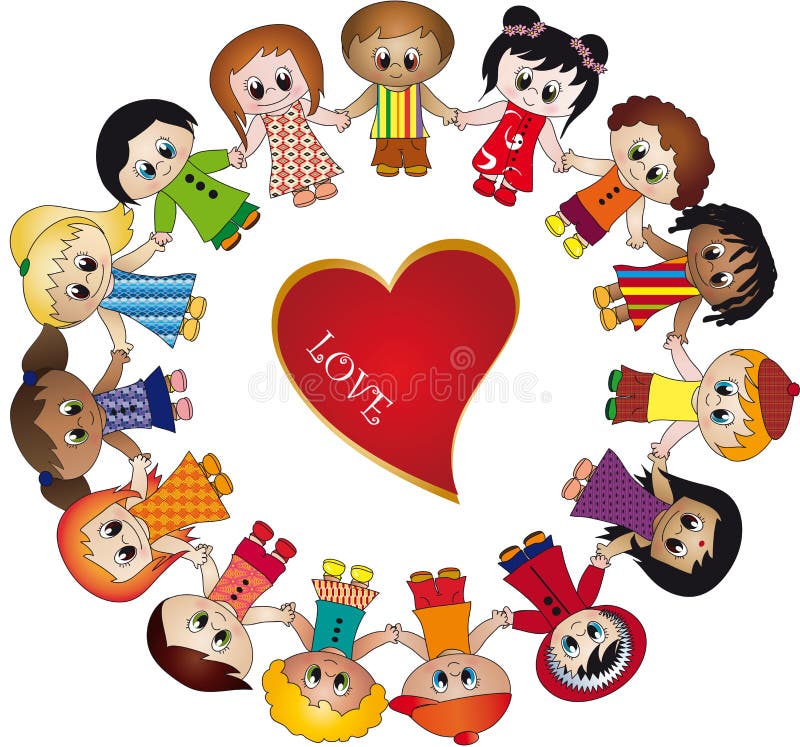 De kinderen houden van stock illustratie. Illustration of cirkel - 16281272