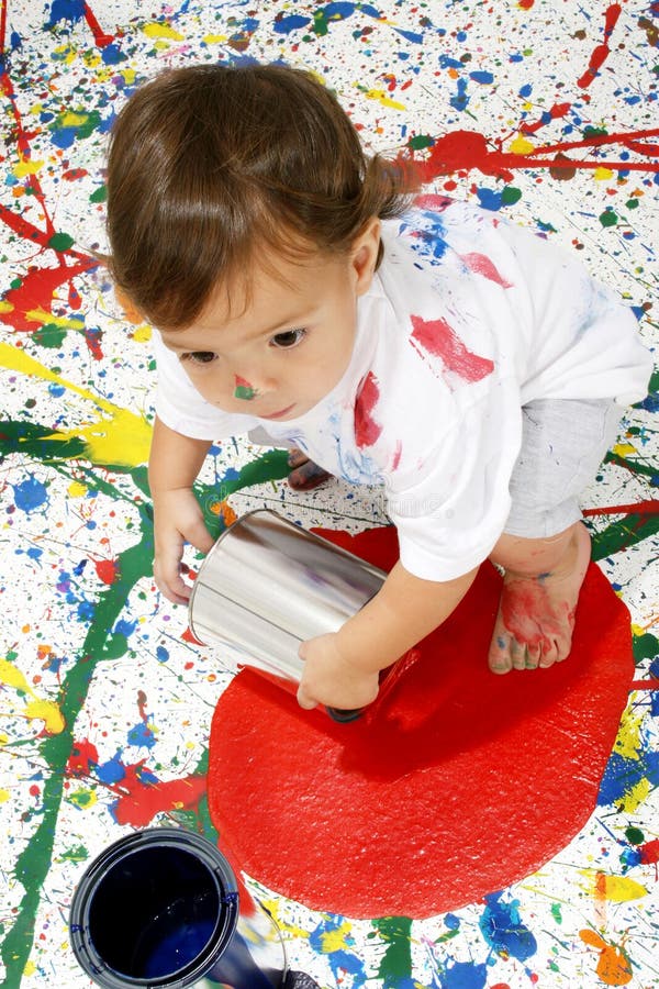 De Kinderen van de verf stock foto. Image of volledig, verf - 986904