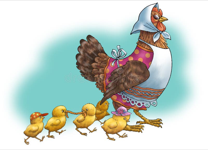 De kip en de kippen stock illustratie. Illustratie bestaande uit bruut ...