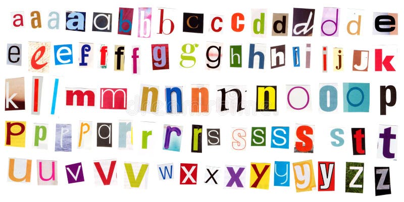 Het Alfabet Van De Krant - Kleine Letters Stock Foto - Image of isoleer ...