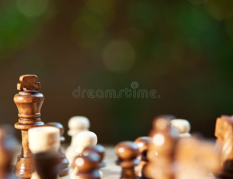 De Koning Van Het Schaak Op Schaakbord Stock Afbeelding - Image of ...