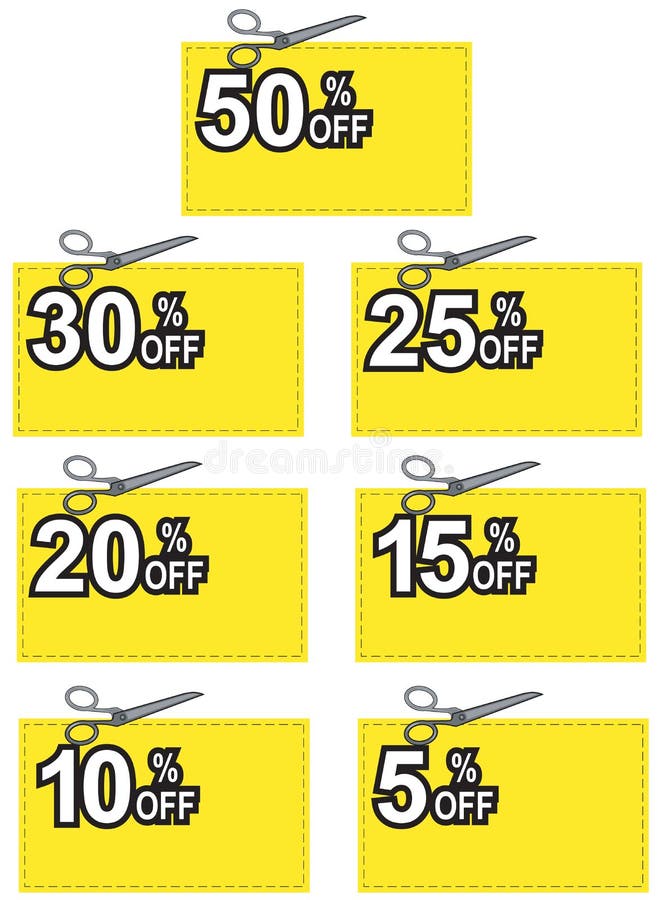 De korting van de coupon stock illustratie. Illustration of vijftig ...