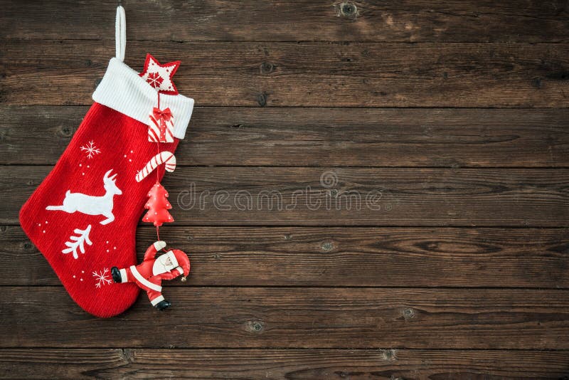 De Kous Van De Kerstmisdecoratie Stock Afbeelding - Image of slinger ...