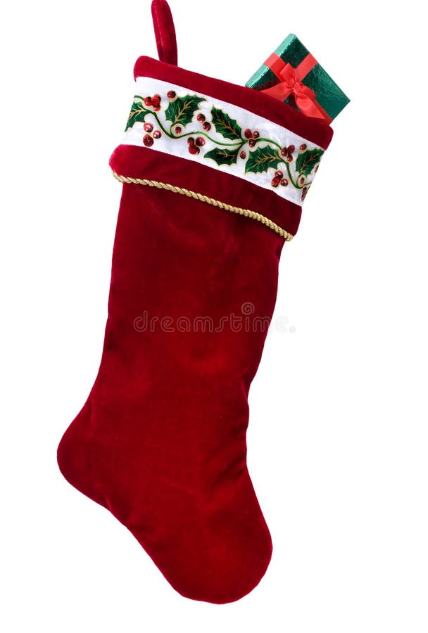 De Kous van Kerstmis stock foto. Image of hulst, geïsoleerd - 11696668