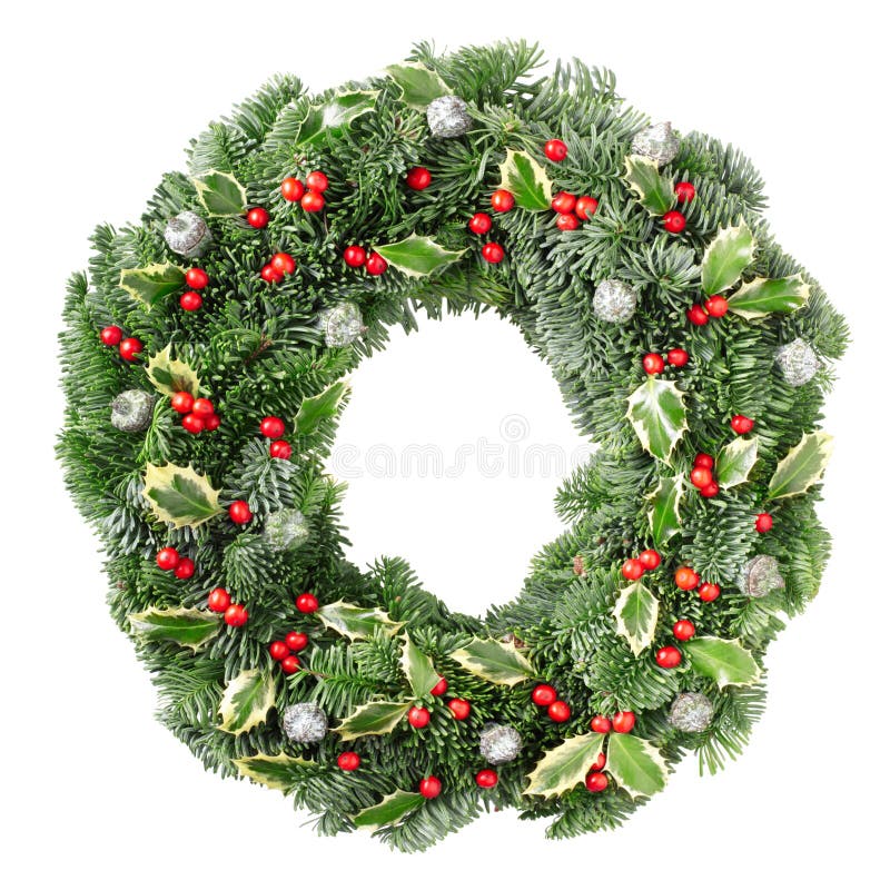 Kersttak met rode bessen stock afbeelding. Image of decoratief - 22685429