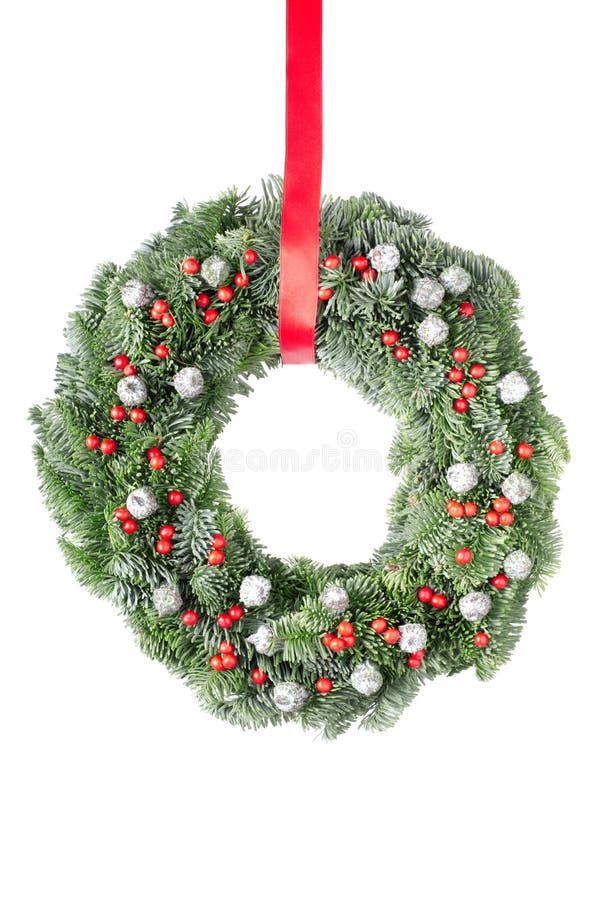 Kersttak met rode bessen stock afbeelding. Image of decoratief - 22685429