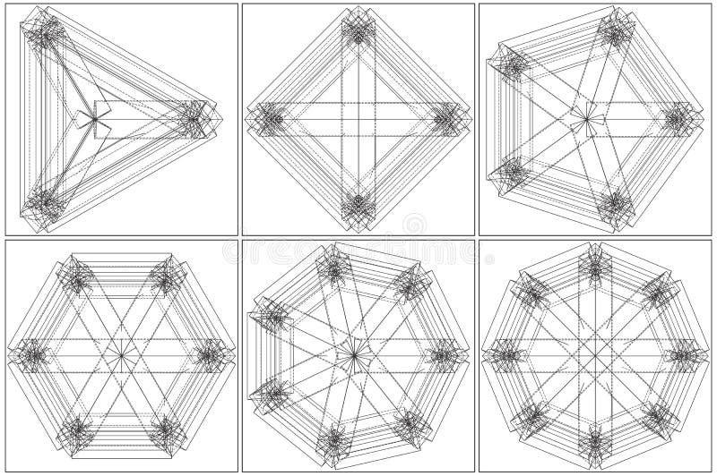 De La Triangle Au Vecteur De Structure D'octogone Illustration de ...