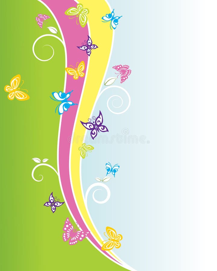 De Achtergrond Van De Vlinder Van De Lente Vector Illustratie ...