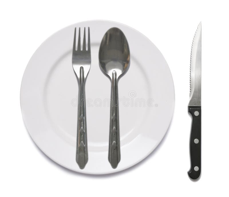 De Lepel En Het Mes Van De Vork Van De Schotel Stock Foto - Image of ...