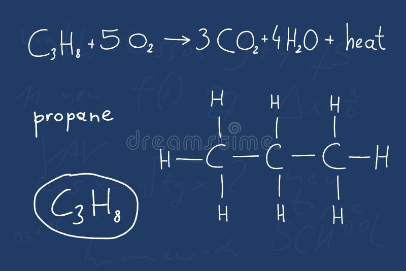 De Molecule Van Het Propaan Vector Illustratie - Illustratie bestaande ...