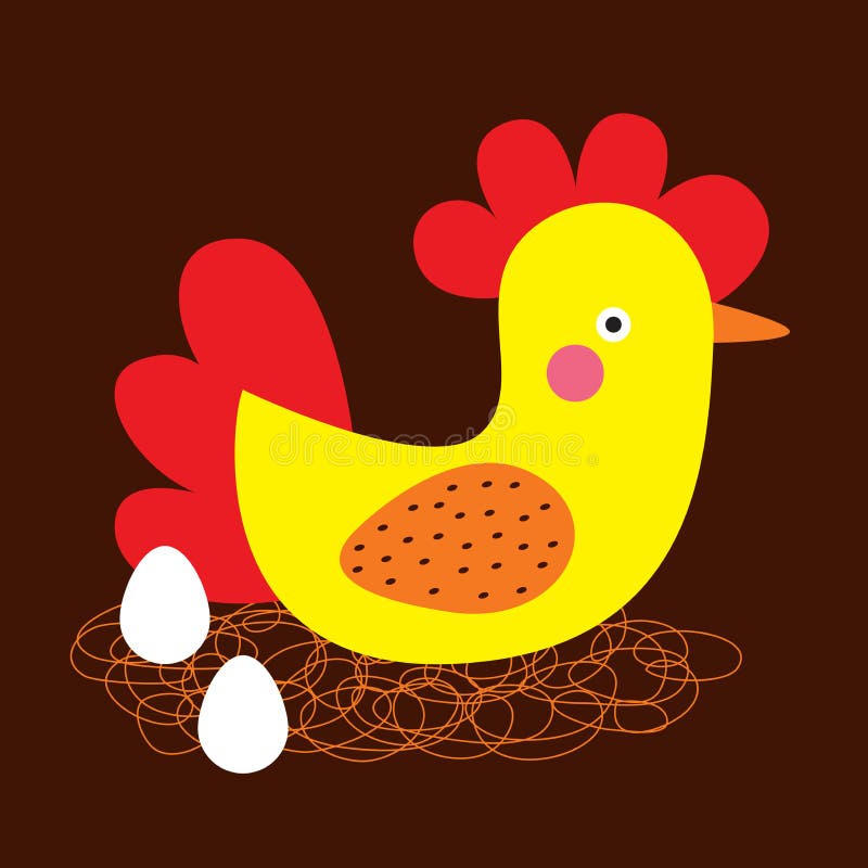 De leuke kip van de schat vector illustratie. Illustration of gelukkig ...