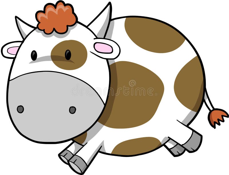 Schattige Koe Vector Illustratie Vector Illustratie - Illustration of ...