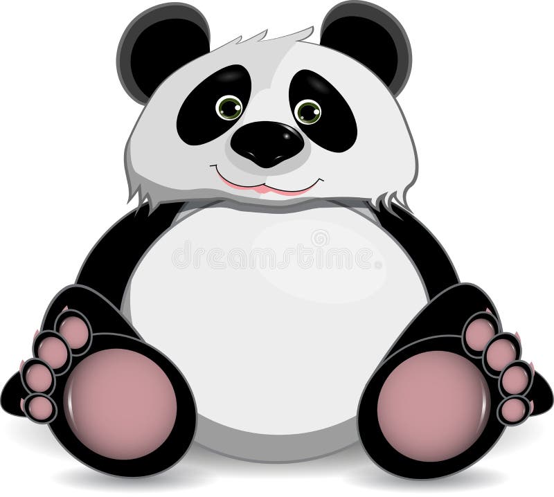 Schattige, dikke panda vector illustratie. Illustration of installatie ...