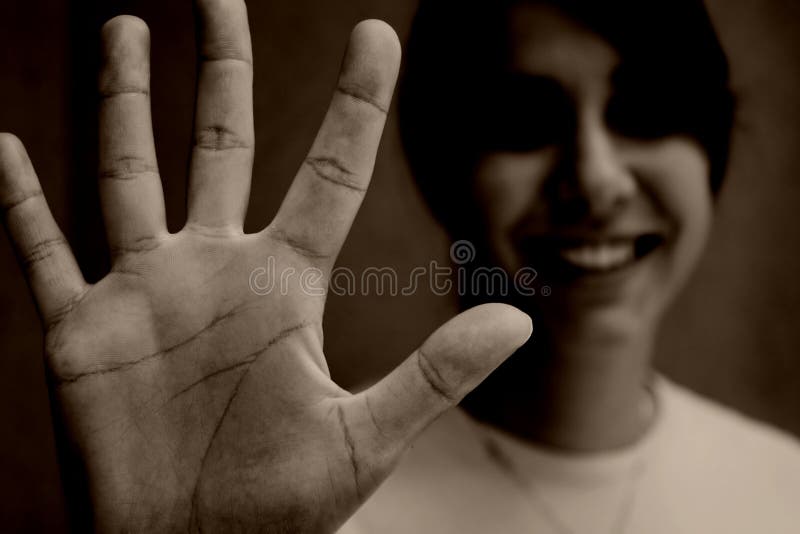 De lijnen van de hand stock foto. Image of vrouw, toekomst - 1544606