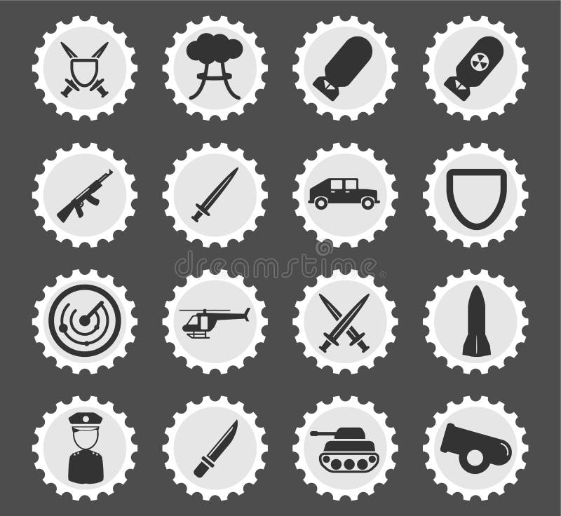 De Los Militares Iconos Simplemente Ilustración del Vector ...