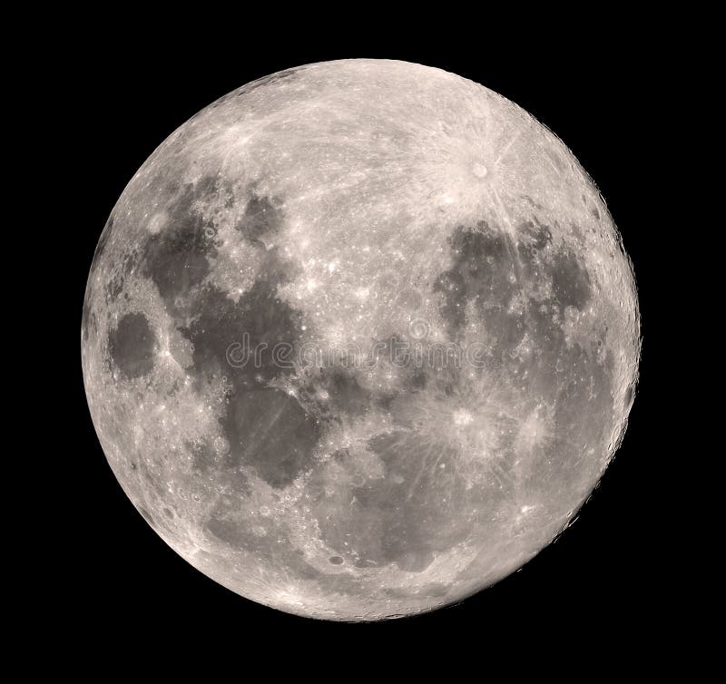 Gedetailleerde volle maan stock afbeelding. Image of maan - 264773