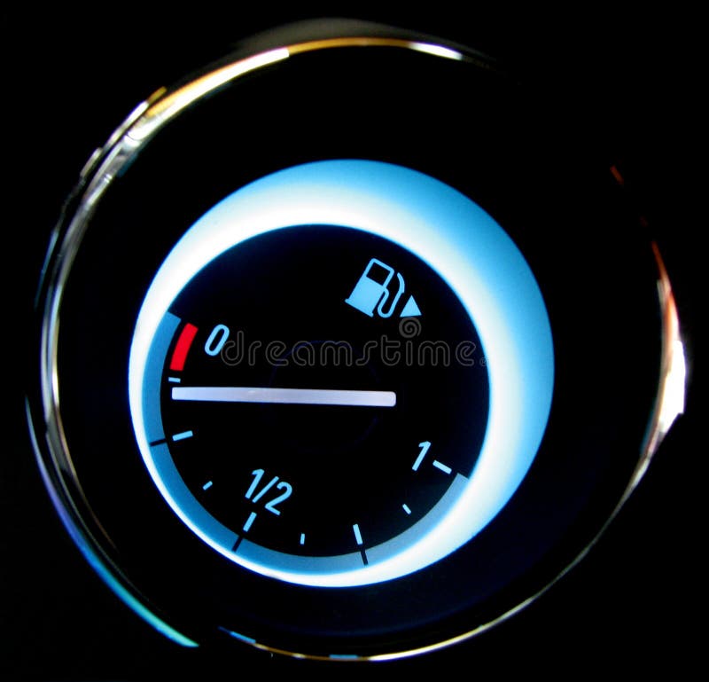 Brandstofmeter stock foto. Image of symbool, blauw, laag - 29393052