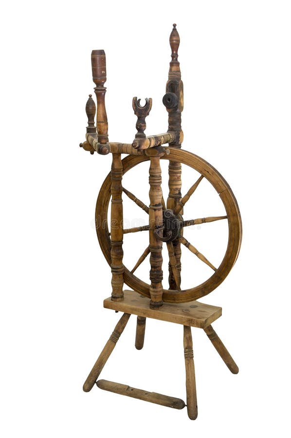 De Madera Antiguo Una Rueca Foto de archivo - Imagen de hilo, manual ...