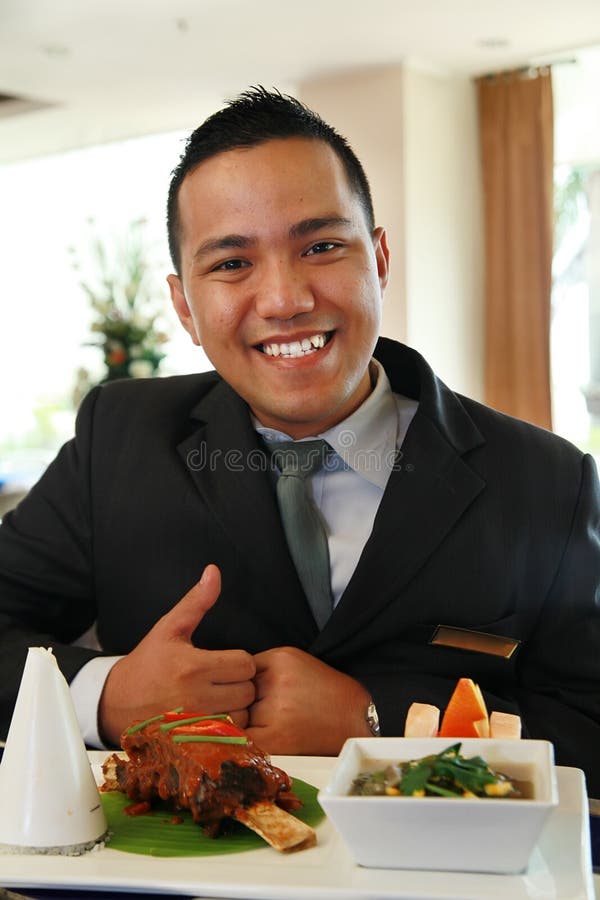 De Manager Van Het Restaurant Stock Foto - Image of duim, hotel: 13454044