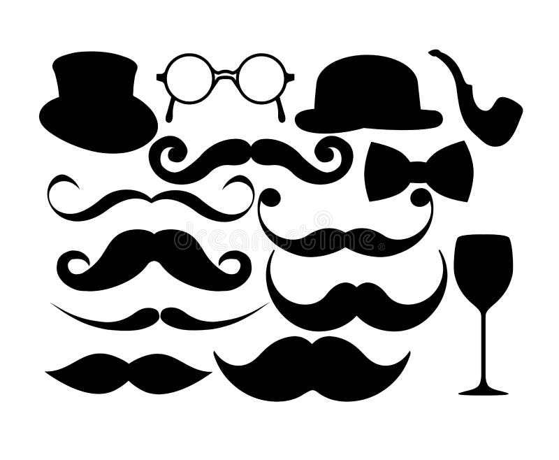 Reeks van snor vector illustratie. Illustration of groep - 23810882