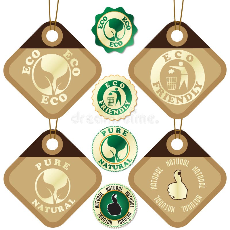 De Markeringen En De Stickers Van Eco Vector Illustratie - Illustration ...