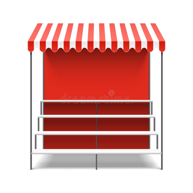 Marktkraam Met Het Afbaarden Van Groen Pictogram Vector Illustratie ...