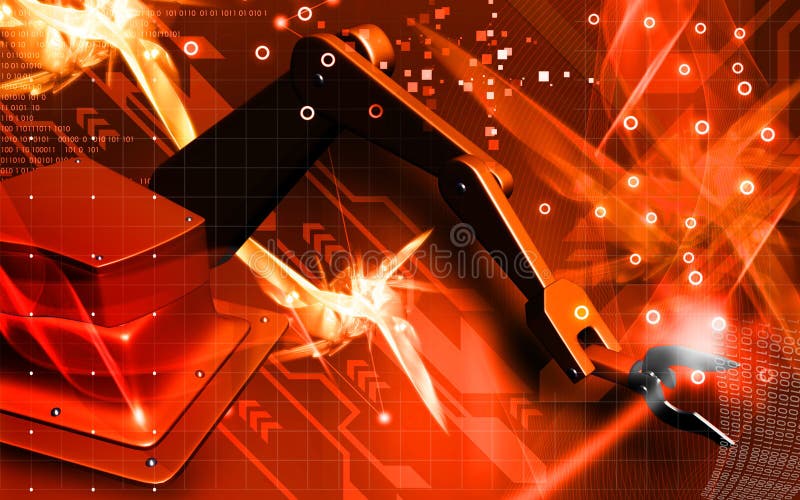 De Mechanische Hand Van Robotâs Stock Illustratie - Illustration of ...