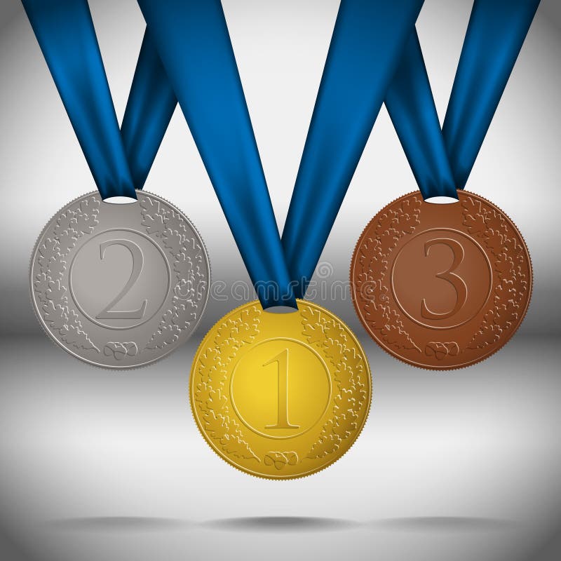 De Medailles Van Het Goud, Van Het Zilver En Van Het Brons Stock ...