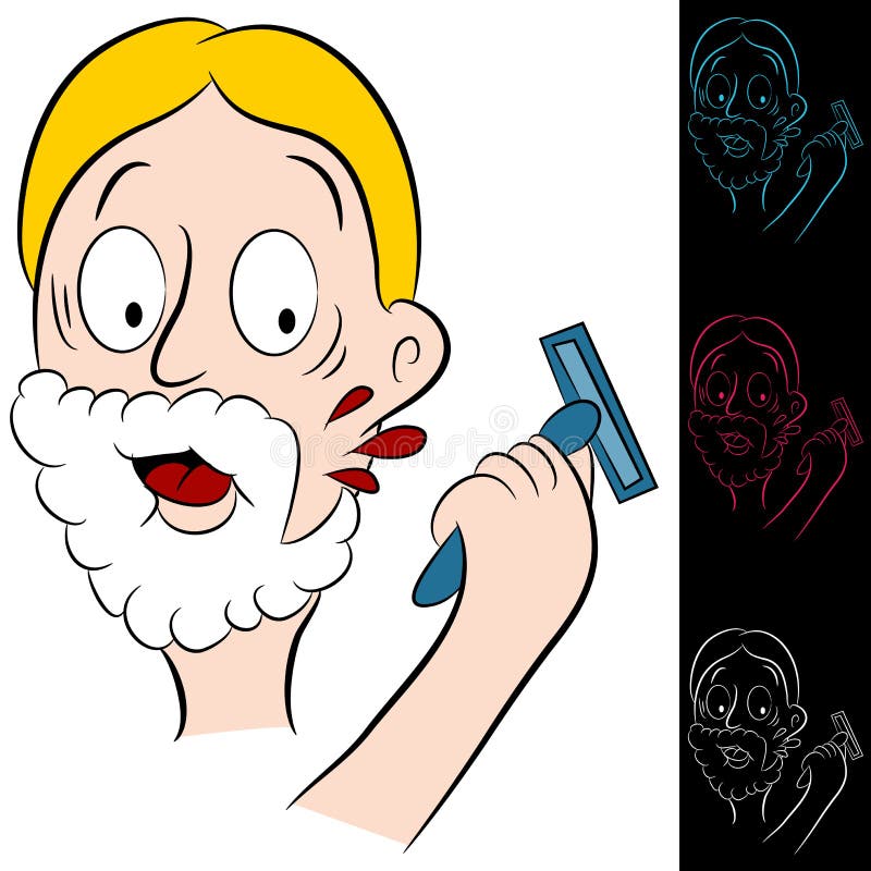 Clipart Van Een Scherende Mens Vector Illustratie - Illustration of ...