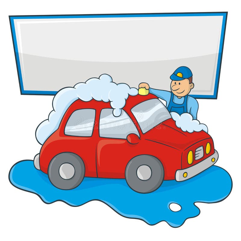 De mens van Carwash vector illustratie. Illustration of reiniging ...