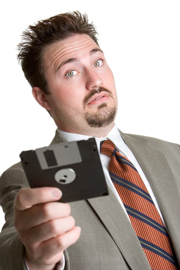 De Mens van de Floppy disk stock afbeelding. Image of zakenman - 2444713