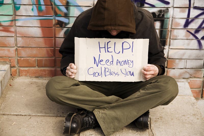 Zwerver stock afbeelding. Image of kleding, armoede, onderaan - 9192799