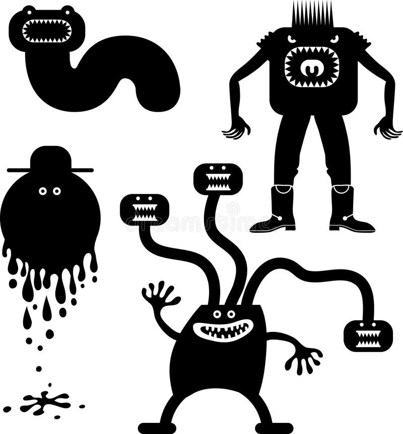 De mensen van de schrik vector illustratie. Illustration of silhouet ...